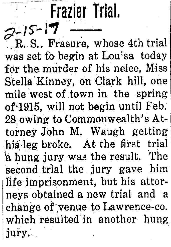 Uncle Jack Fultz’s Memories of Carter County: The death of Stella Kinney